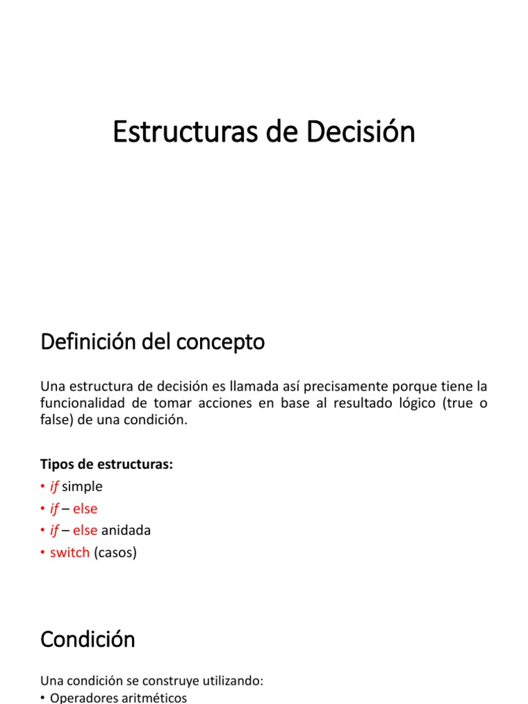 Estructuras de Decisión | PDF | Programación de computadoras | Ciencias ...