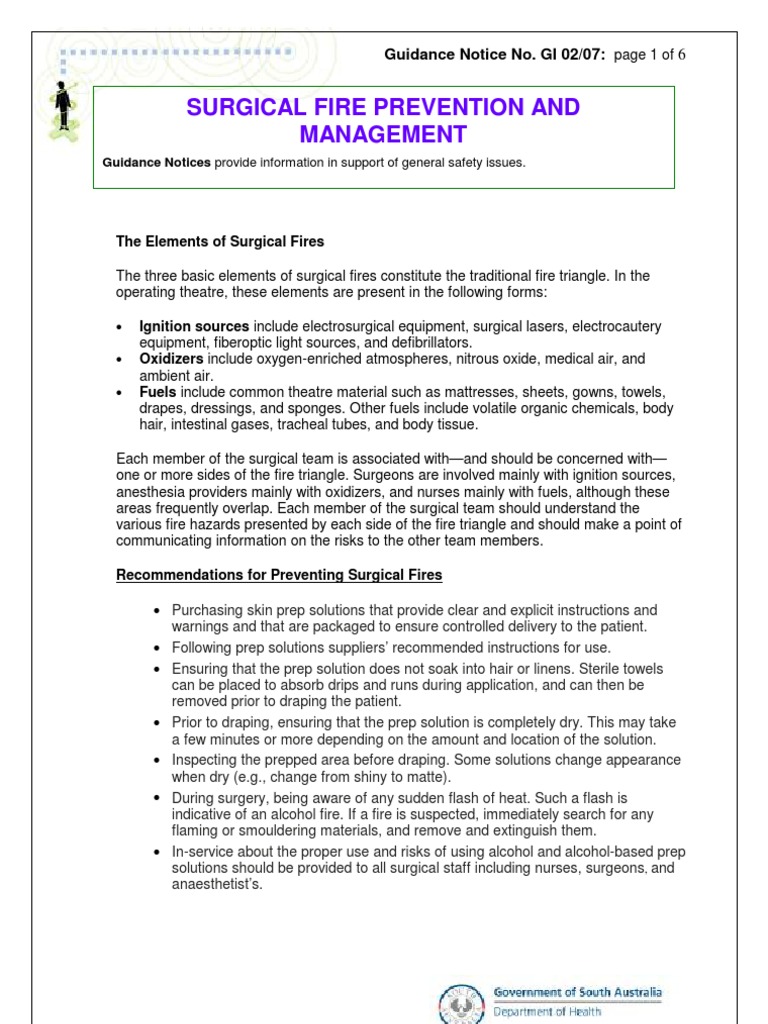 Surgical Fire Guidance | Download Free PDF | Surgery | Fires