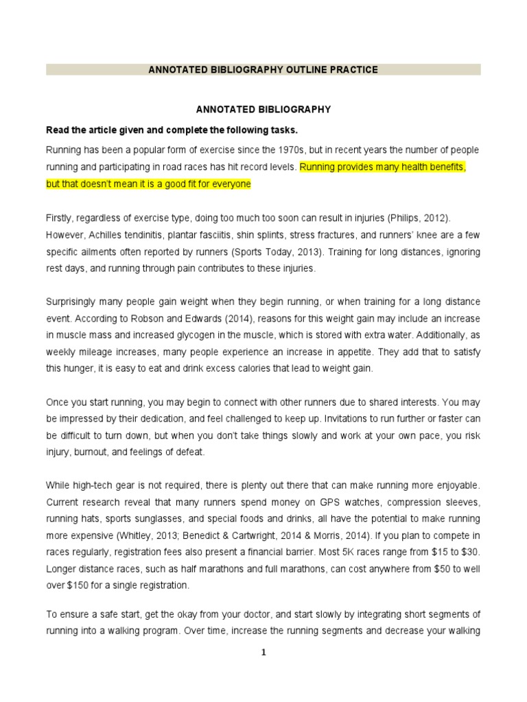 Annotation Exercises-Converted Words | PDF | Running | Injury