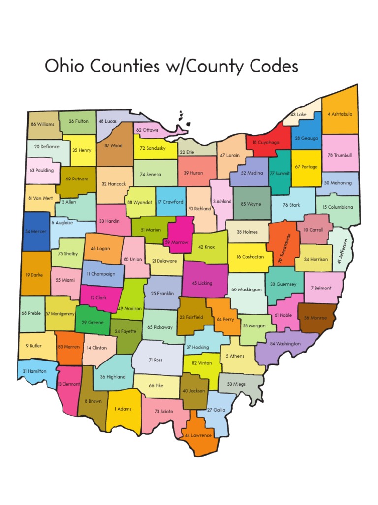 Ohio Counties W/county Codes | PDF | Ohio | Indigenous Peoples Of The ...