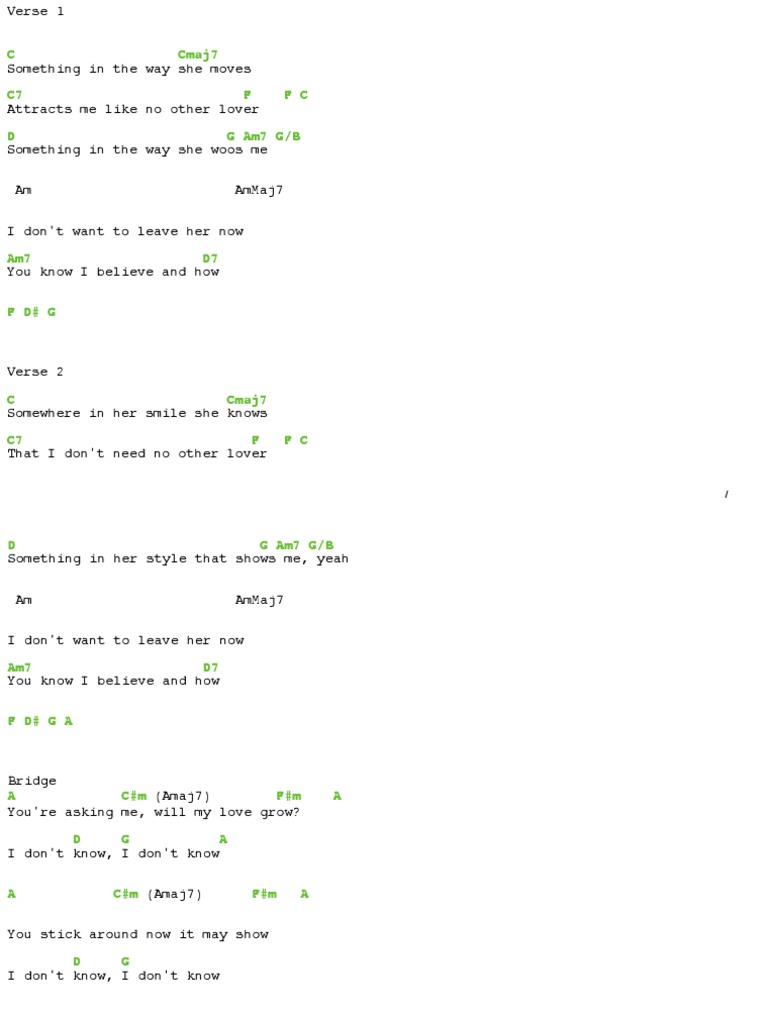 The Beatles - Something Acoustic Chords | PDF | British Rock Songs ...