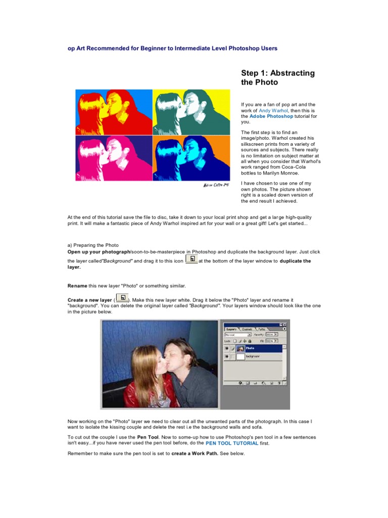 Pop Art Recommended For Beginner To Intermediate Level Photoshop Users ...