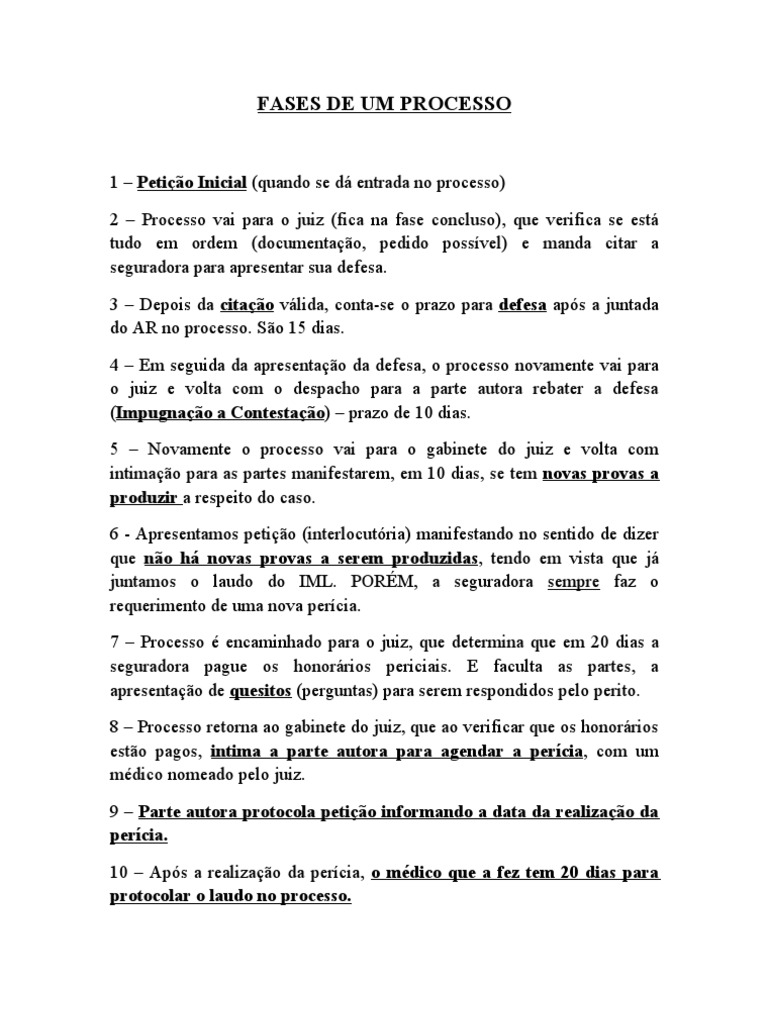 Fases de Um Processo | PDF | Juiz | Judiciário (sistema de justiça)