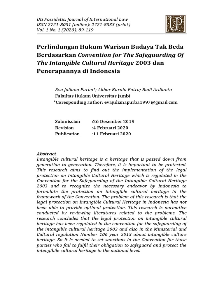 Eva Juliana Purba | PDF | Cultural Heritage | Ethnicity