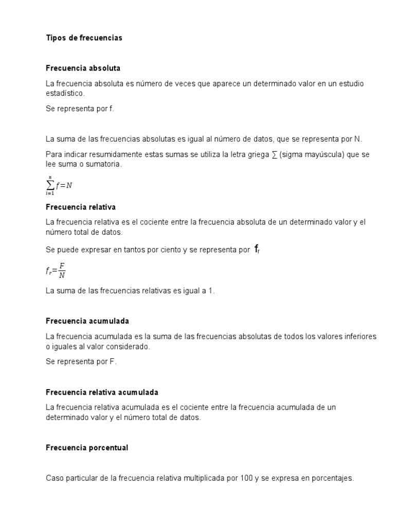 Tipos de Frecuencias | PDF