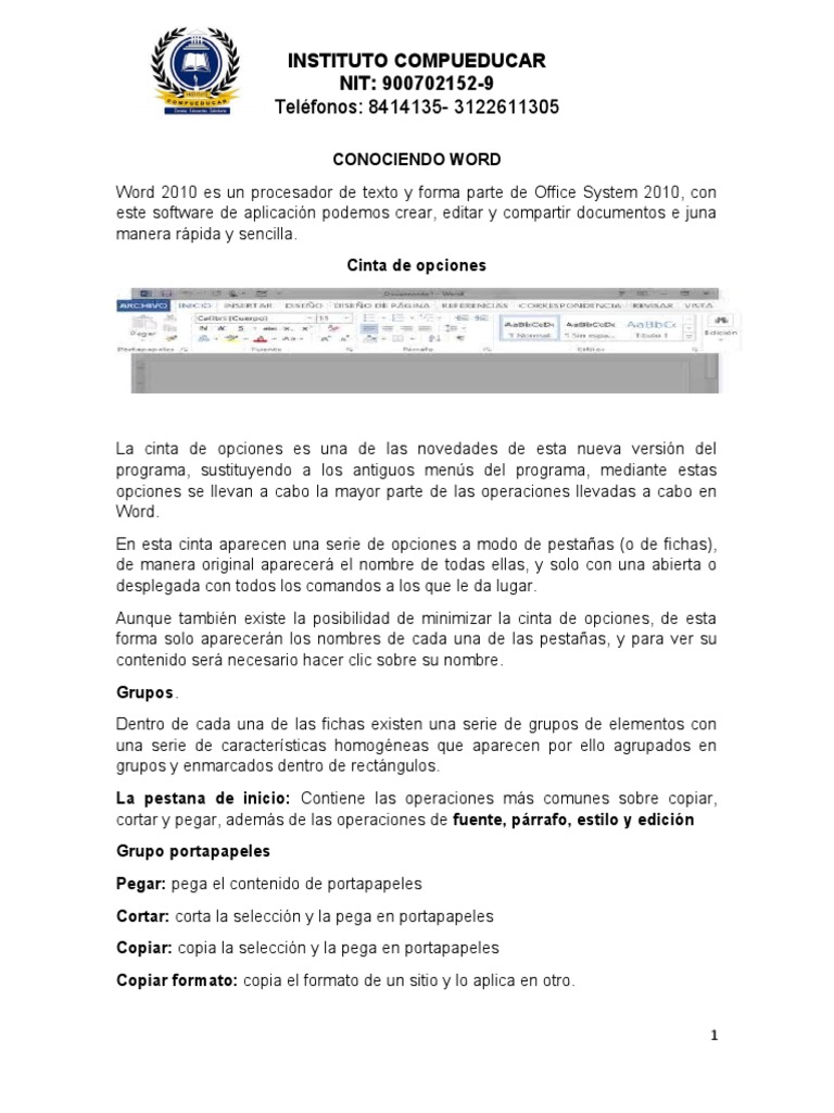 Conociendo Word | PDF | Imagen | Microsoft Word