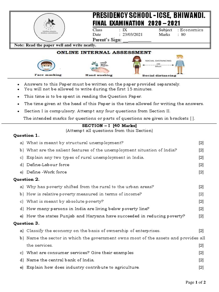 Grade 9 Economics Final Exam 2021 | PDF | Poverty Threshold | Economics