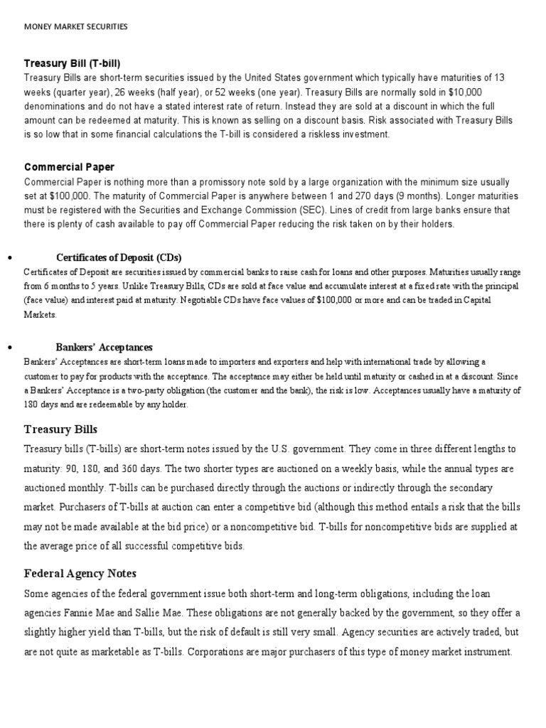 Treasury Bill (T-Bill) | PDF | United States Treasury Security ...