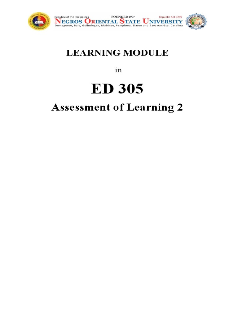 Student Learning Outcomes in ED 305 | PDF | Educational Assessment ...