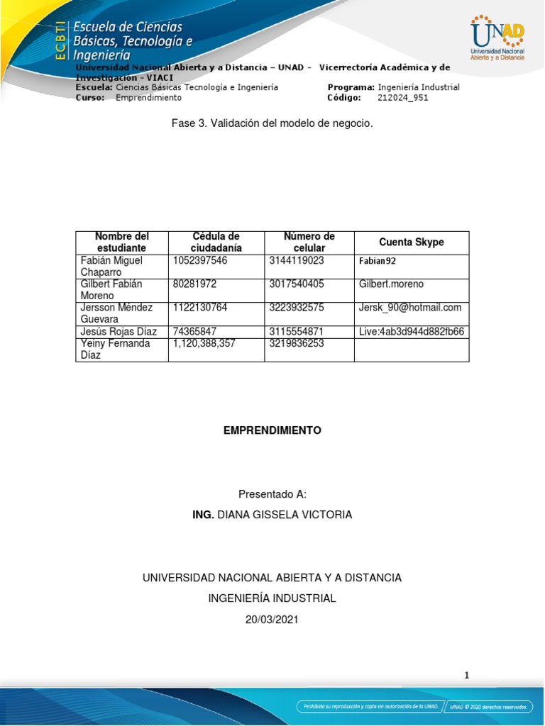 Fase3 Validación Del Modelo de Negocio | PDF | Iniciativa empresarial ...