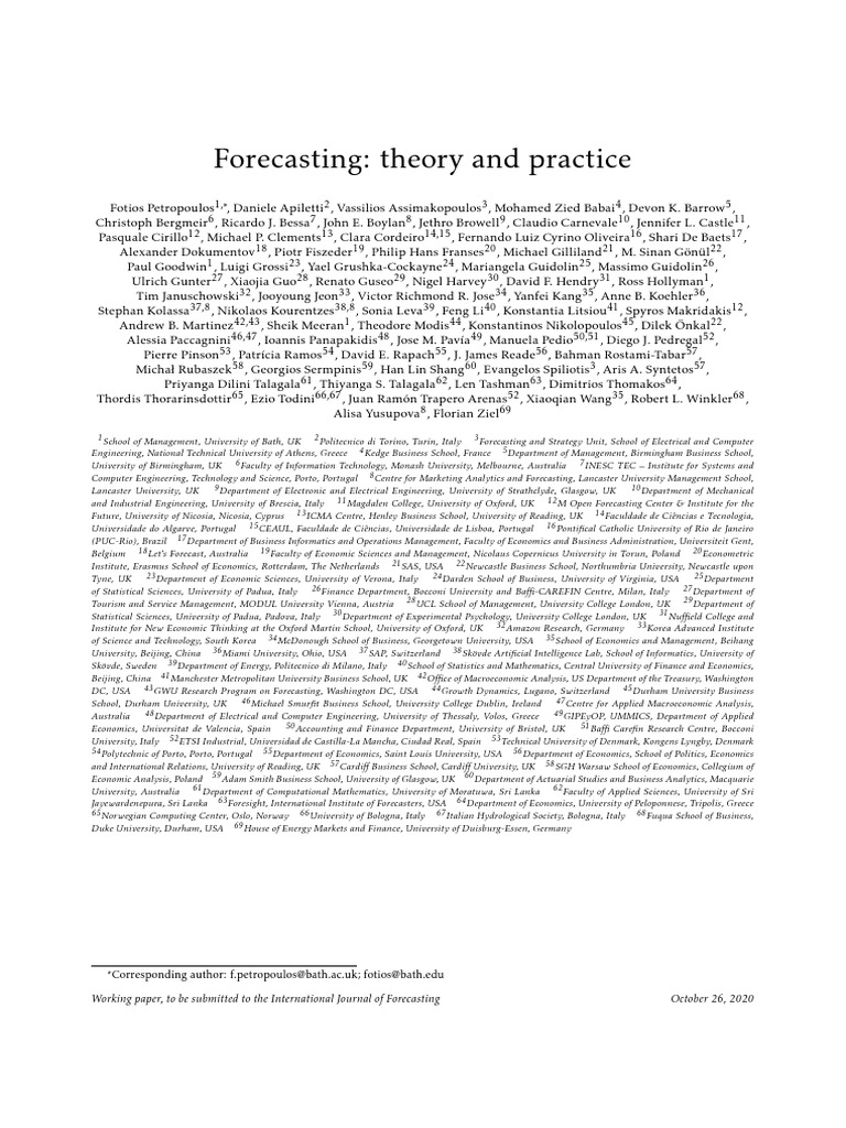 Forecasting: Theory and Practice | PDF | Time Series | Forecasting