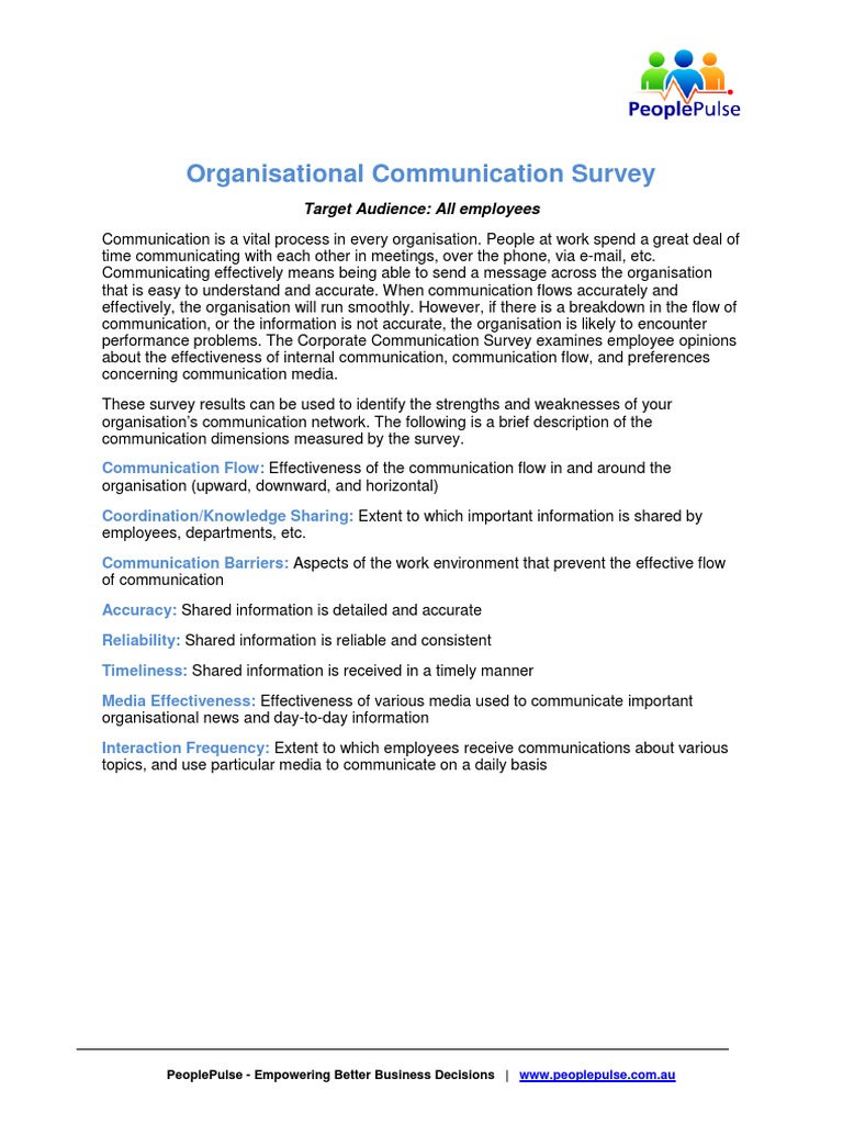 Organisational Communication Survey | PDF | News | Communication