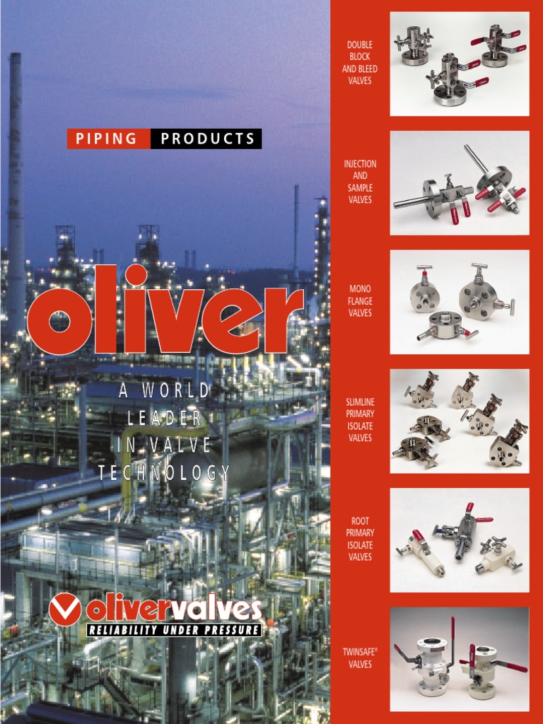 Oliver DBB Valves | PDF | Valve | Pipe (Fluid Conveyance)