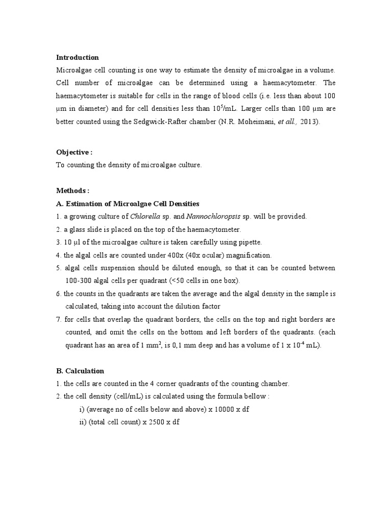 Microalgae Counting | PDF | Physical Sciences | Nature