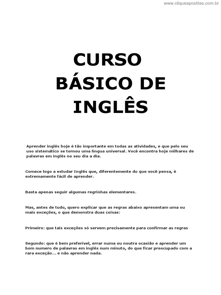 Curso Basico De Ingles Ii Pdf Parentesco Pronome