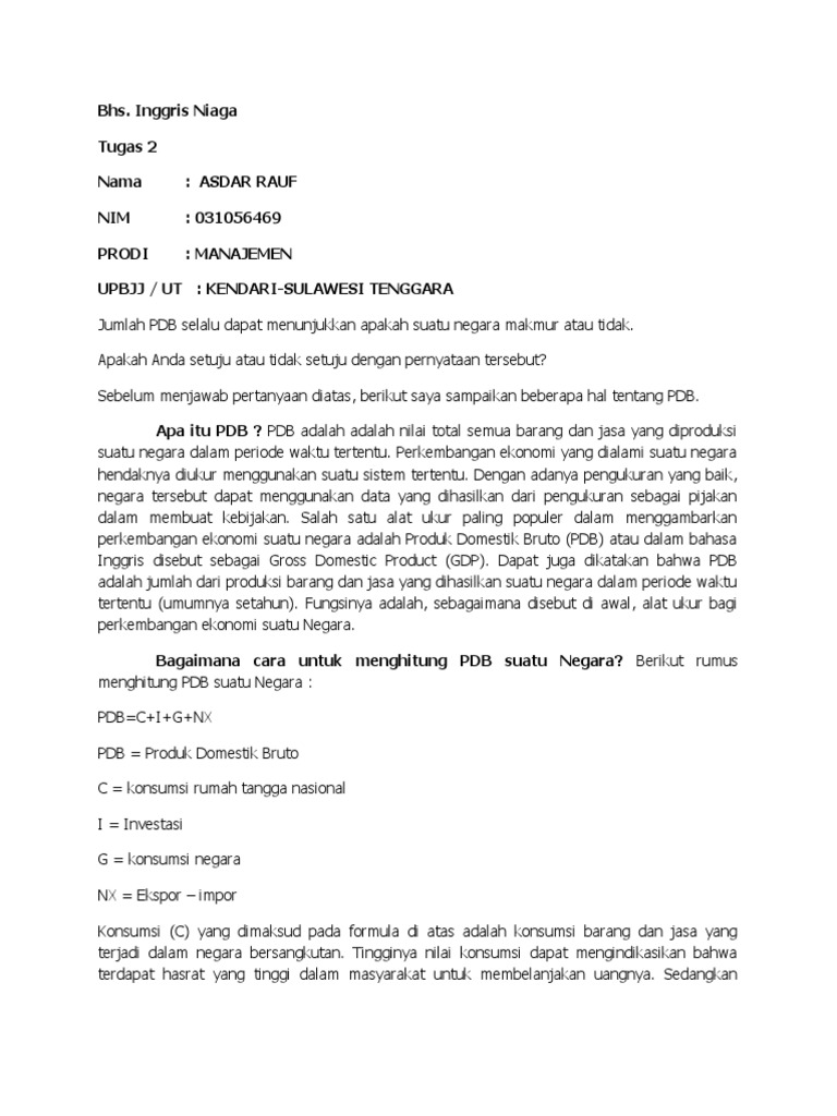 Tugas 2 Bhs Inggris Niaga | PDF