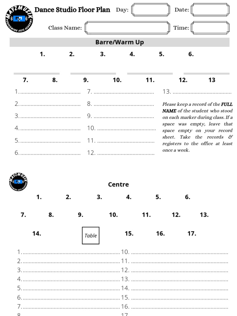 Dance Studio Floor Plan Layout | PDF | Dances