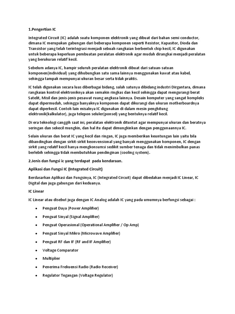 1.pengertian IC | PDF | Teknologi & Rekayasa
