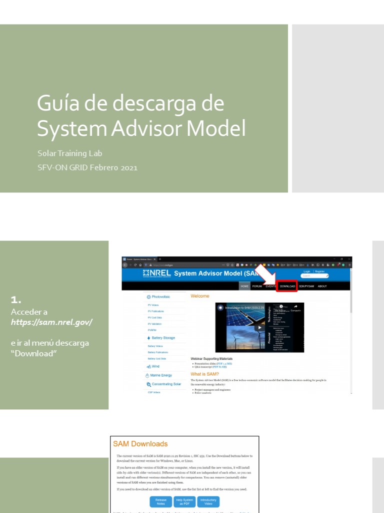 Guía de Descarga de System Advisor Model | PDF