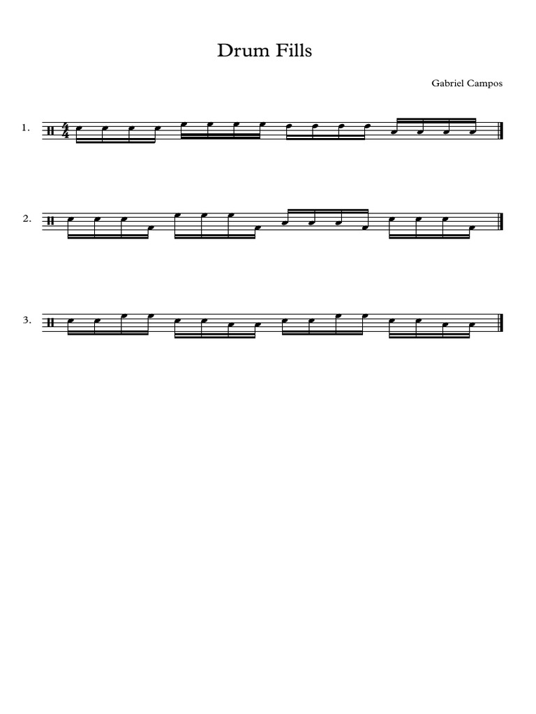 Drum Fills - Partition Complète | PDF