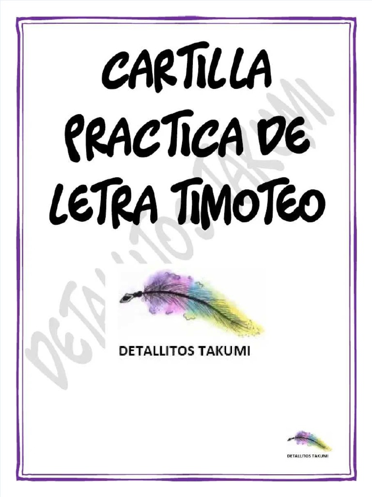 Cartilla Practica de Letra Timoteo | PDF
