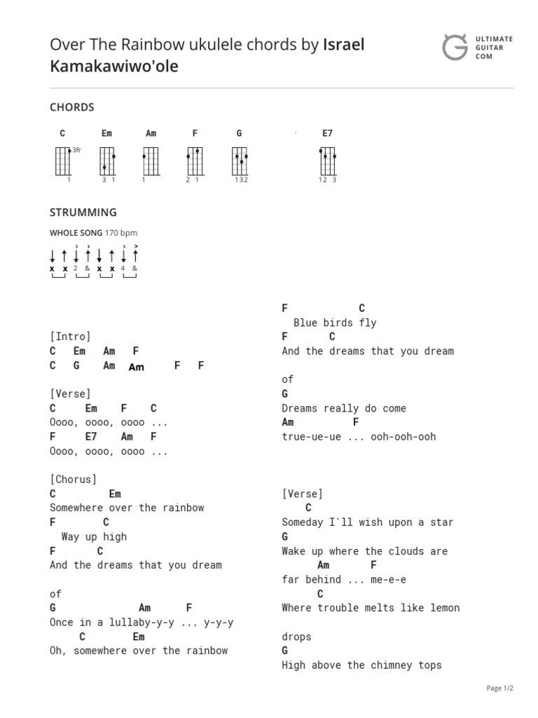 2.Over The Rainbow Israël Kamakawiwo'ole | PDF | Song Structure ...