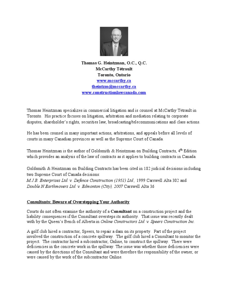 Consultants: Beware of Overstepping Your Authority | PDF | Damages ...