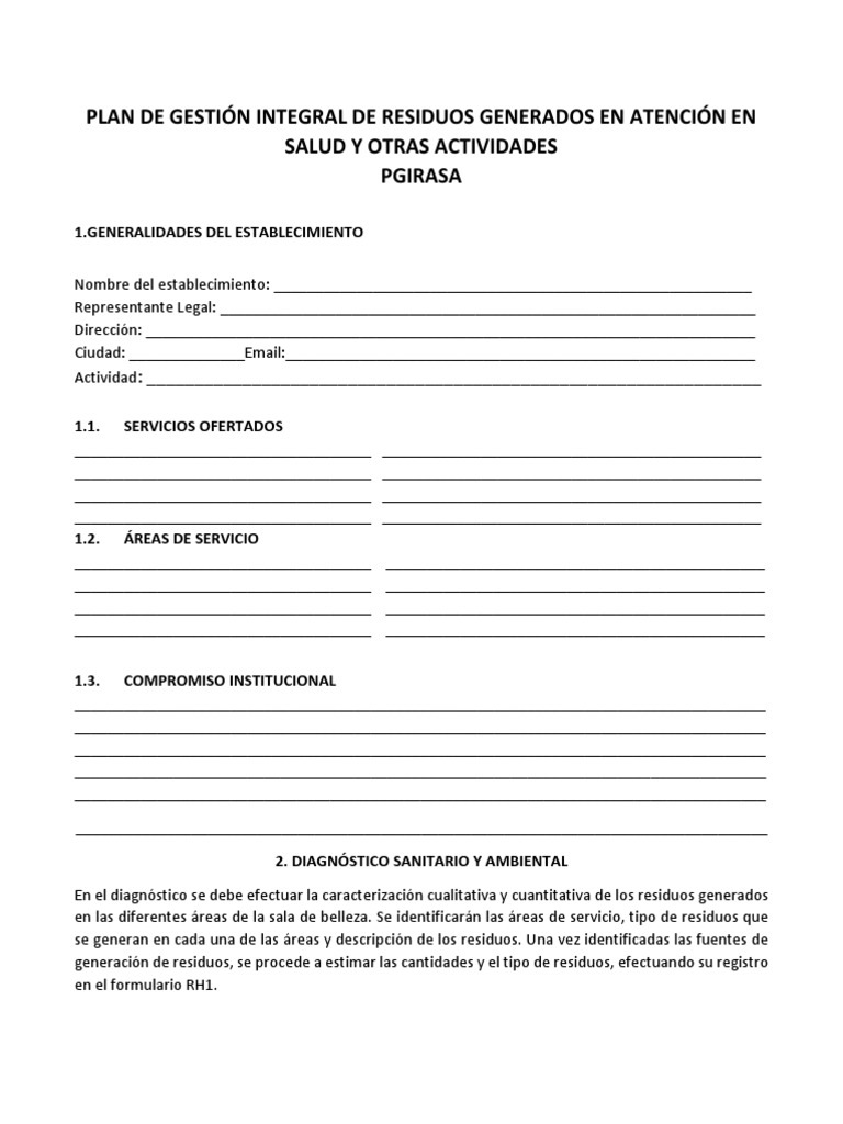 Taller Guia Elaboración Documento Pgirasa | PDF | Residuos | Gestión de residuos