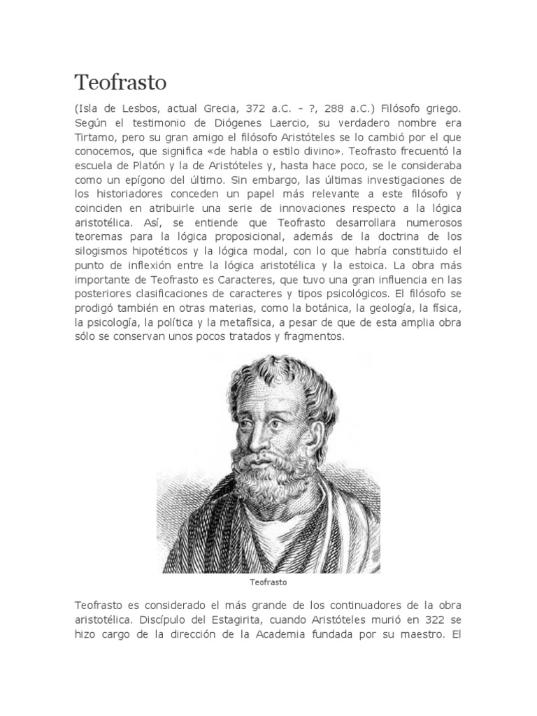 Teofrasto | PDF | Aristóteles | Plantas