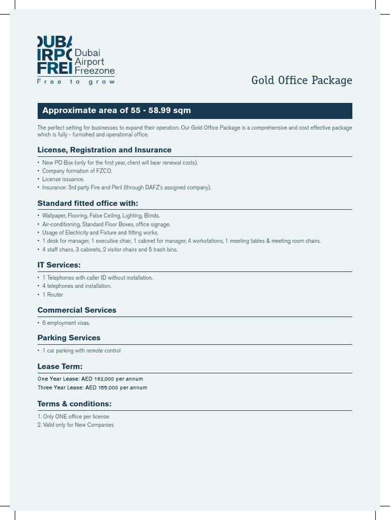 DAFZA - Gold Office Package | PDF