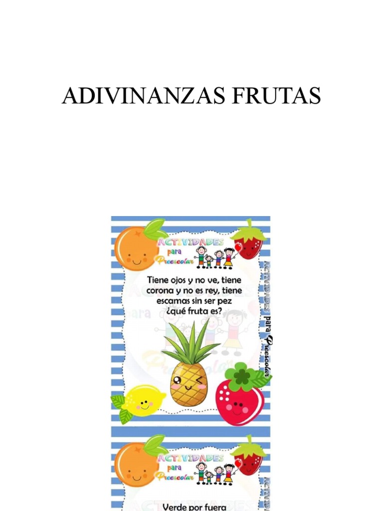 Adivinanzas Frutas | PDF