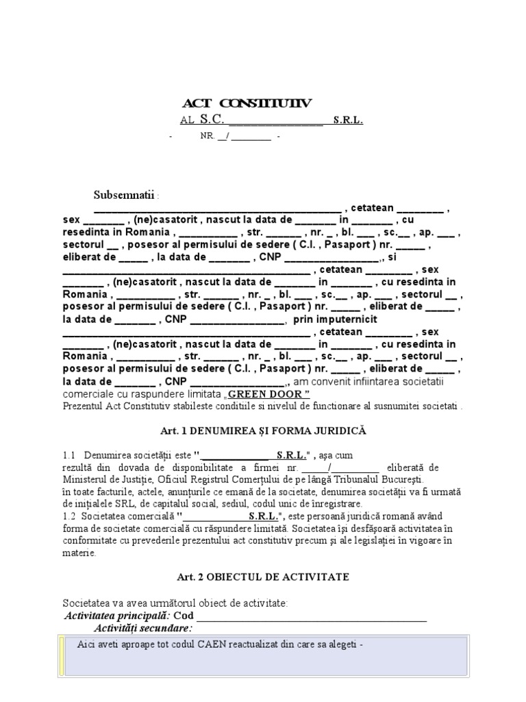 ACT CONSTITUTIV model