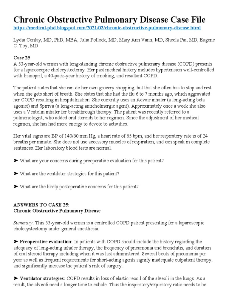 Chronic Obstructive Pulmonary Disease Case File | PDF | Chronic ...