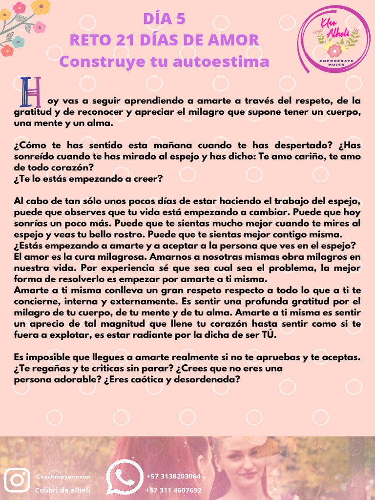 Reto 21 Días de Amor Dia 5 | PDF | Amor