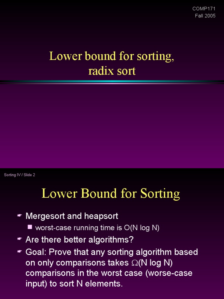 Linear Time Sorting Analyzing Radix Sort And Counting Sort Pdf Time Complexity Arithmetic