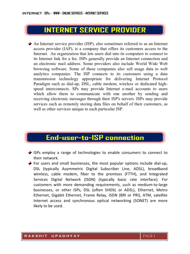 An Internet Service Provider | PDF | Internet Access | Wireless Broadband
