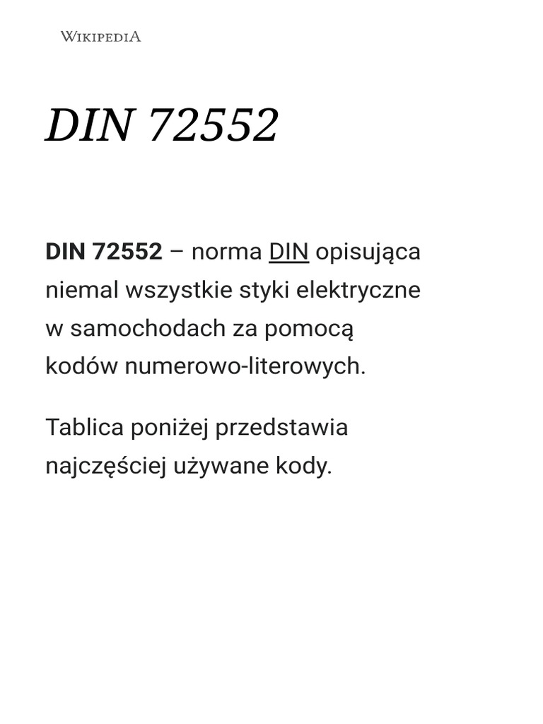 Zaciski Din 72552 | PDF