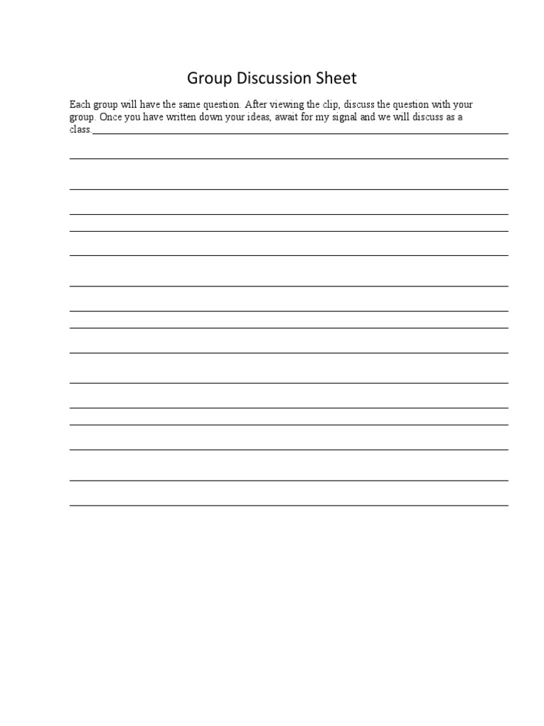 Group Discussion Sheet | PDF
