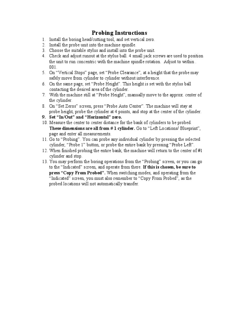 Probing Instructions | PDF | Computers | Technology & Engineering