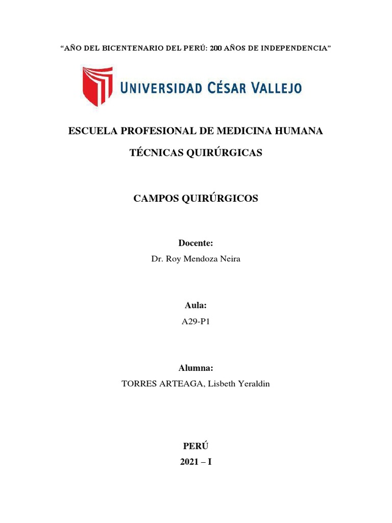2 Informe - Campos Quirúrgicos - Torres Arteaga Lisbeth | Descargar gratis PDF | Cirugía | Color