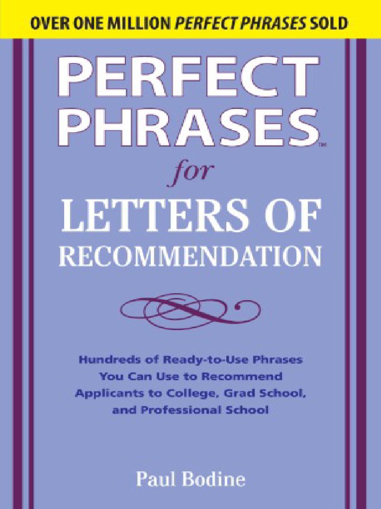 Perfect Phrases For LETTERS of RECOMMENDATION (McGraw-Hill) | PDF