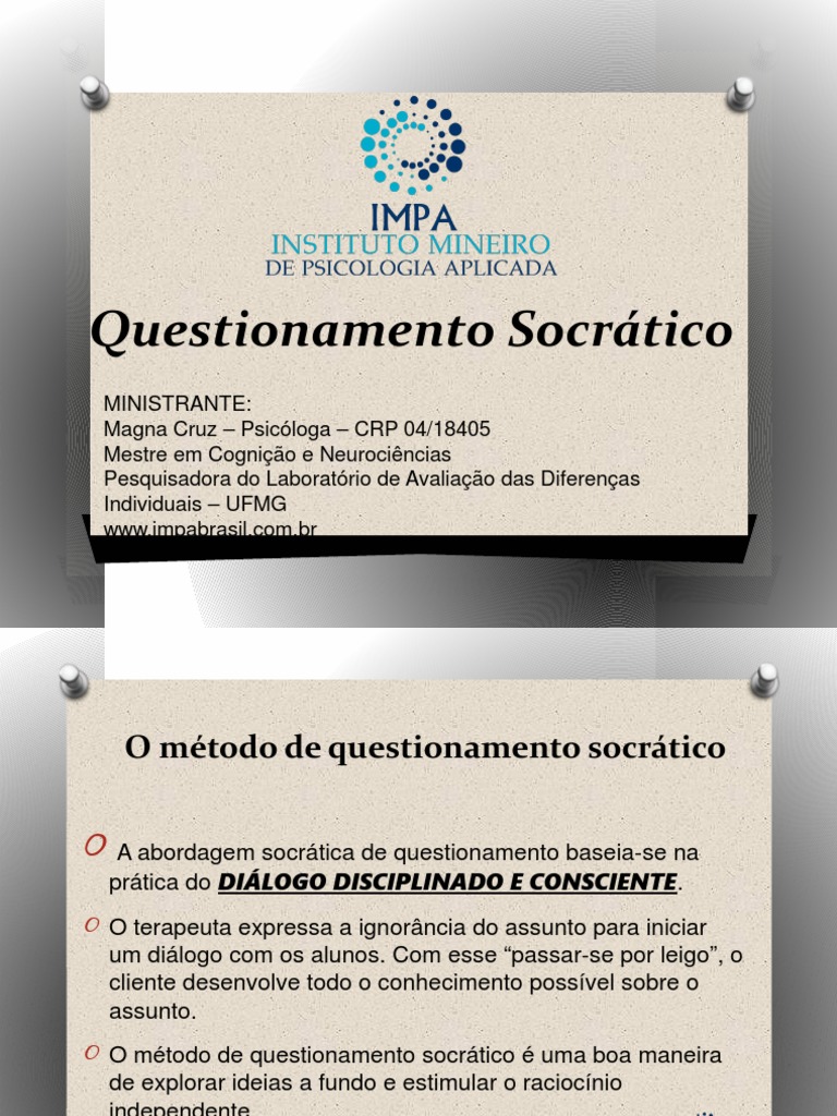 Questionamento Socrático | PDF | Psicologia | Conceitos psicológicos