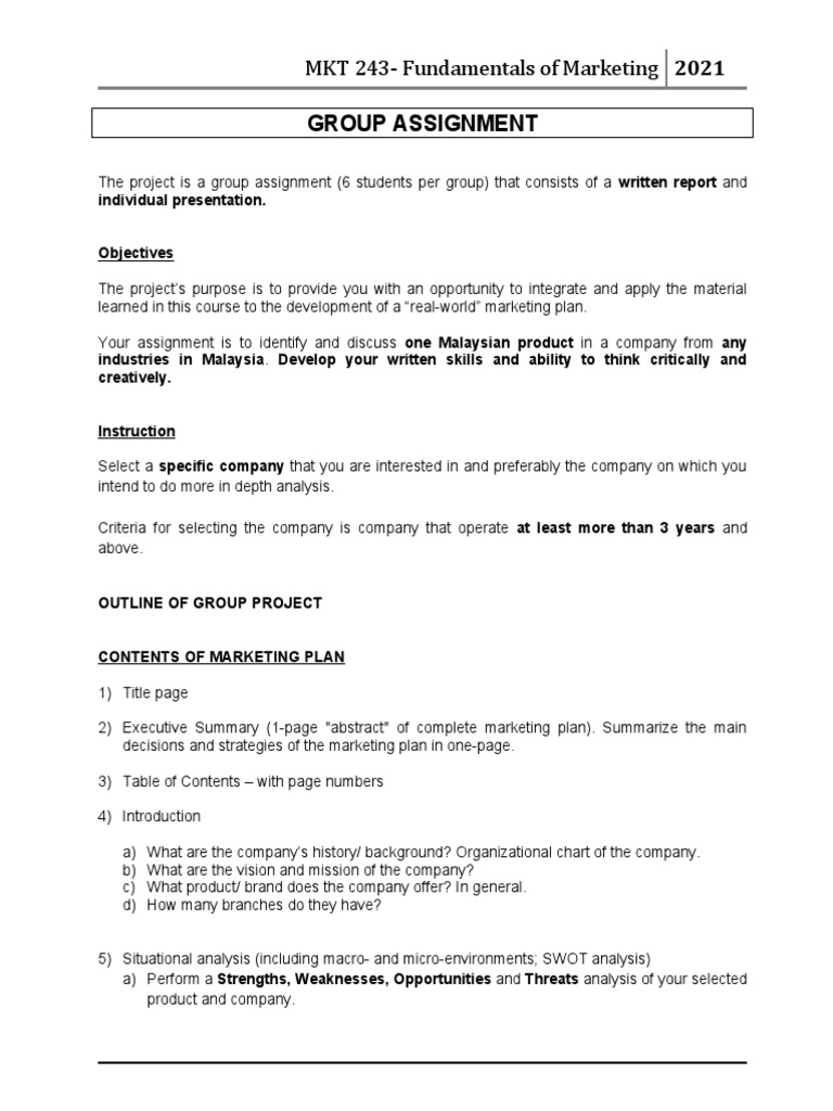 MKT 243 Group Assignment Overview | PDF | Marketing | Retail