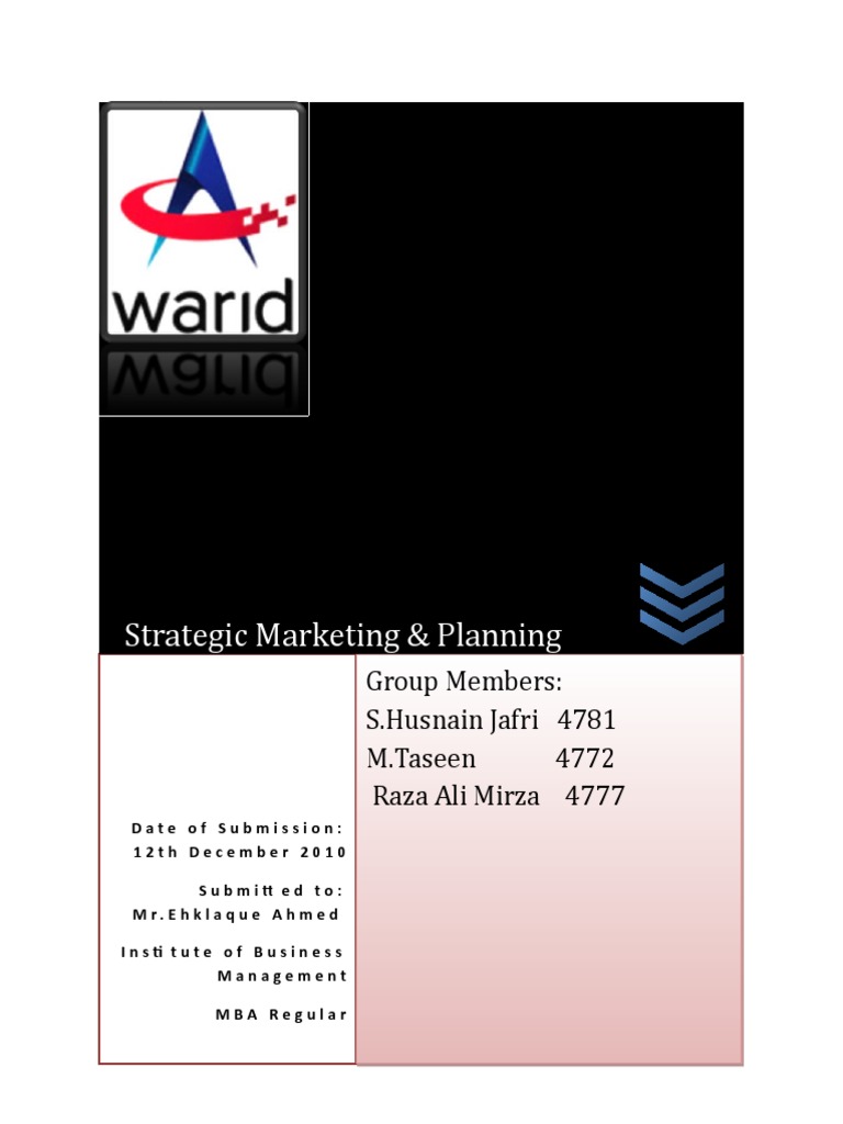 Warid Telecom Report | PDF | Prepaid Mobile Phone | Mobile Phones