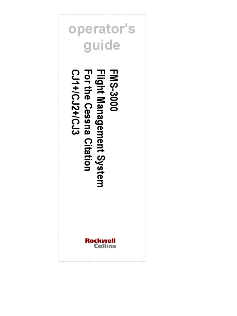 FMS-3000 CJ1+ CJ2+ CJ3 | PDF | Navigation | Aerospace