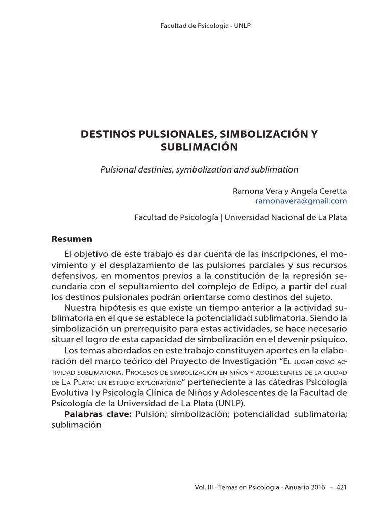 Destinos de La Pulsión FREUD | PDF | Libido | Psique (psicología)