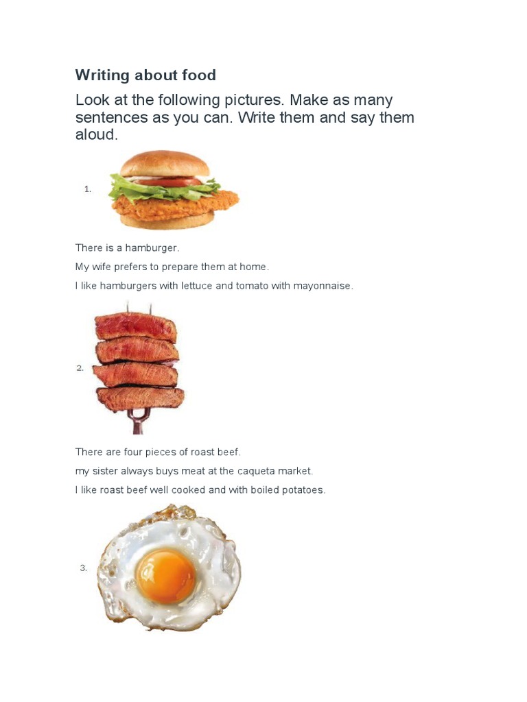 Food Sentences for Language Learners | PDF