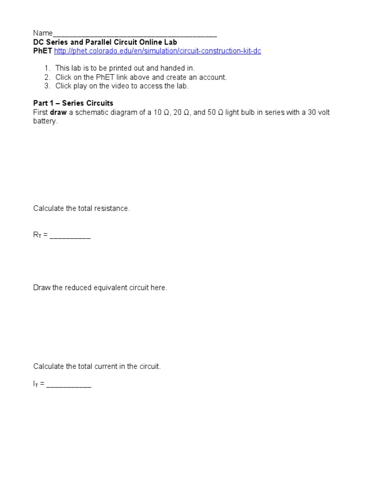 DC Series and Parallel Circuits Lab | PDF | Science & Mathematics