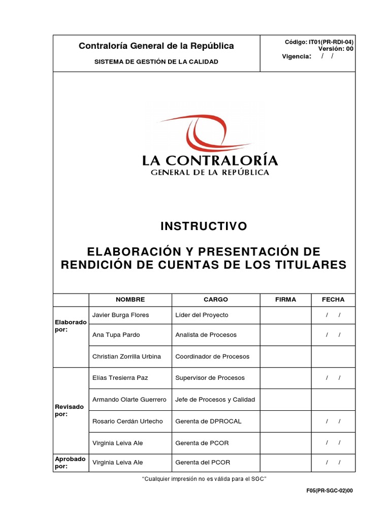 Instructivo Rendicion Cuentas | PDF | Contraseña | Responsabilidad