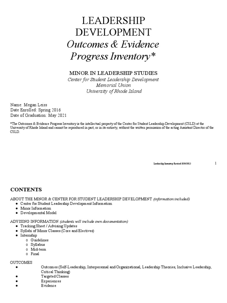 Leiss M-Leadership Inventory | PDF | Leadership | Mentorship